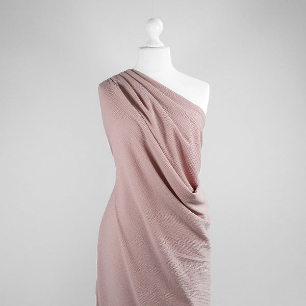 Aspen - Dusky Pink Bark Stretch Rib Fabric - Patterns and Plains