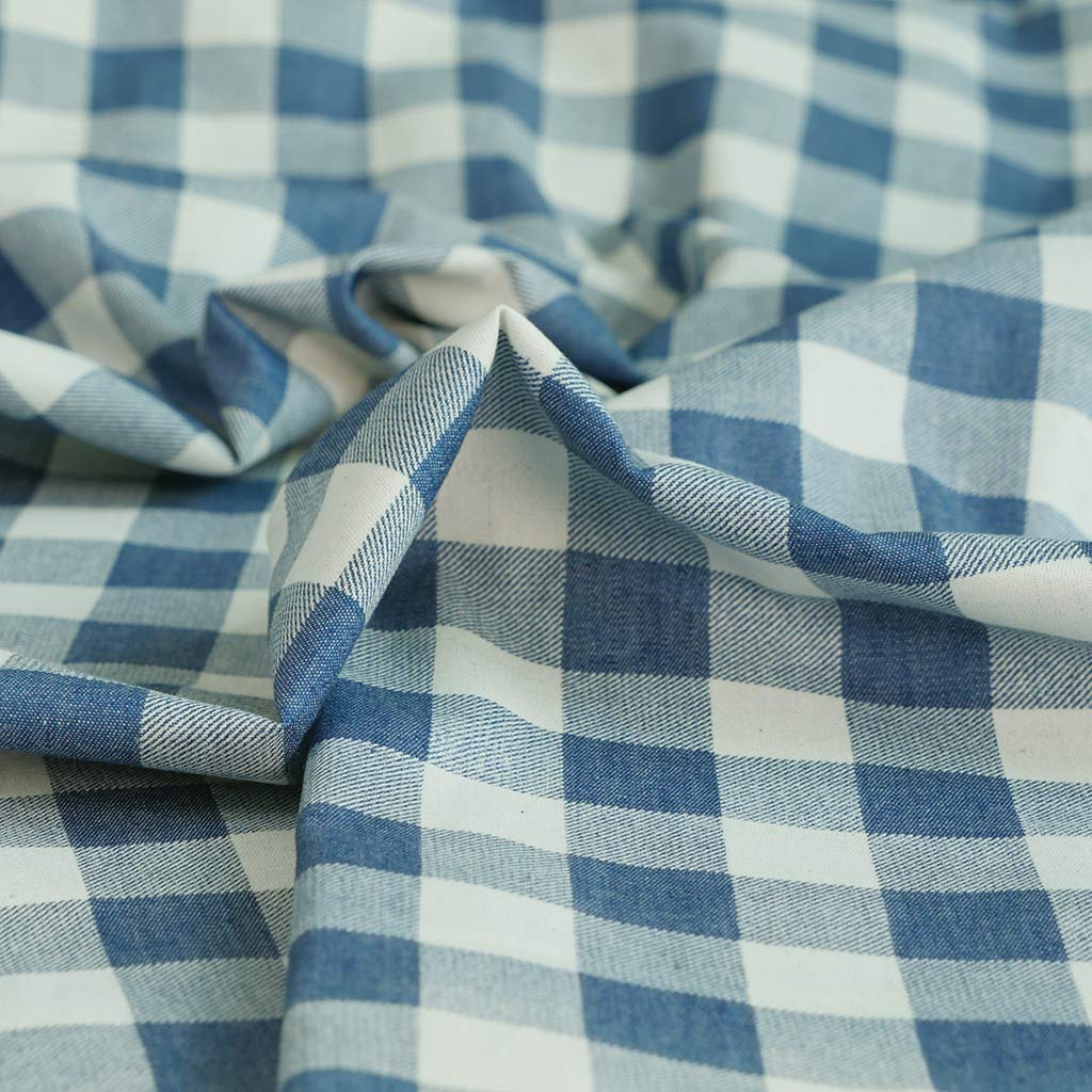 Brooks - Mid Jeans Denim Check Brushed Twill Fabric Sample - Patterns ...