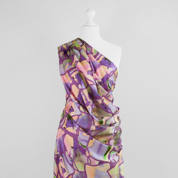 Cotton Satin - Purple Resonate Neon Woven Fabric by Nerida Hansen ...