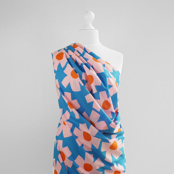 Cotton Voile - Blue Sunny Days Woven Fabric by Nerida Hansen Sample ...