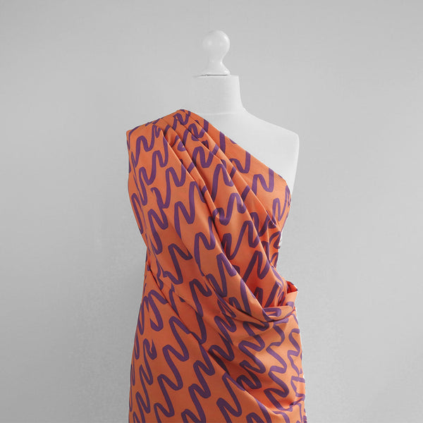 Fine Poplin - Coral Making Waves Cotton Woven Fabric by Nerida Hansen - Patterns and Plains