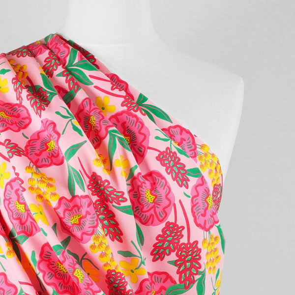 Fine Poplin - Light Pink Fresh Flowers Cotton Woven Fabric by Nerida H ...