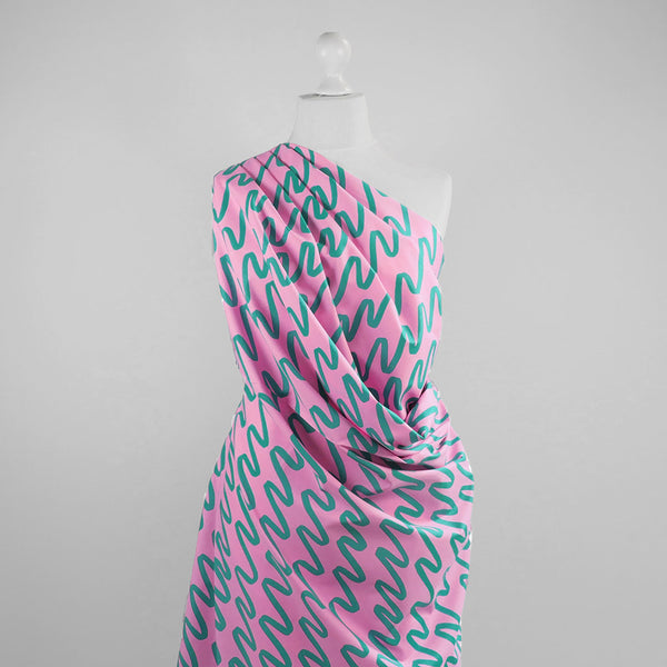 Fine Poplin - Light Pink Making Waves Cotton Woven Fabric by Nerida Ha ...