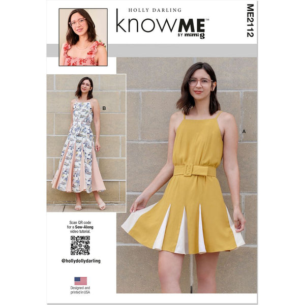 Know Me Pattern ME2112 Misses' Dress in Two Lengths and Belt by Holly ...