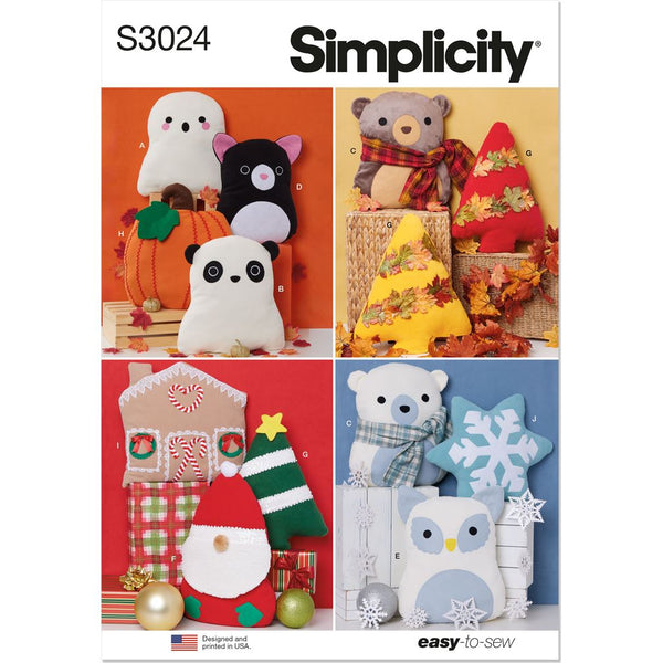 Simplicity Sewing Pattern S3024 Seasonal Throw Pillows 3024 - Patterns ...