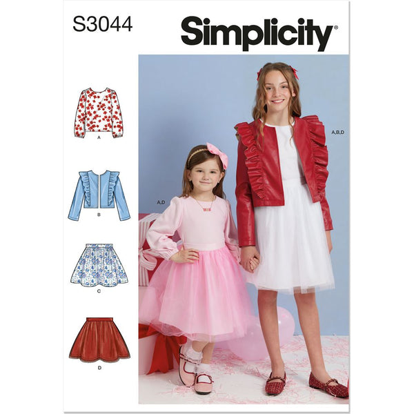 Simplicity Sewing Pattern S3044 Children's and Girls' Skirts, Jacket ...