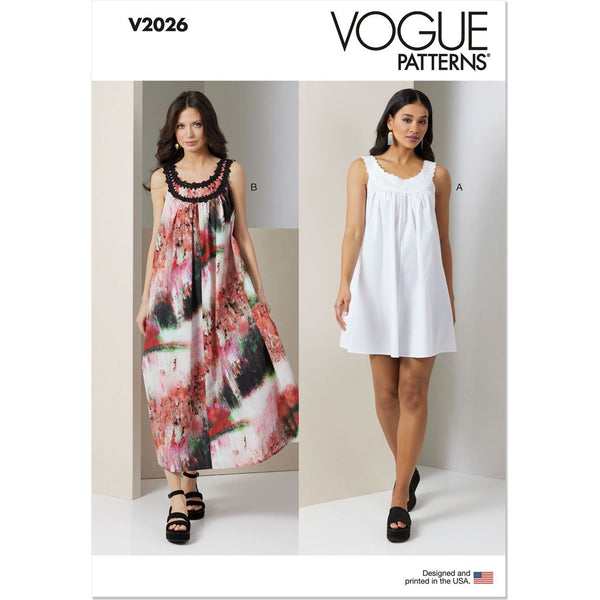 Vogue Pattern V2026 Misses' Dress in Two Lengths 2026 - Patterns and Plains