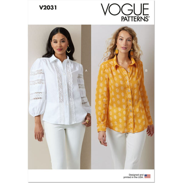 Vogue Pattern V2031 Misses' Blouses 2031 - Patterns and Plains