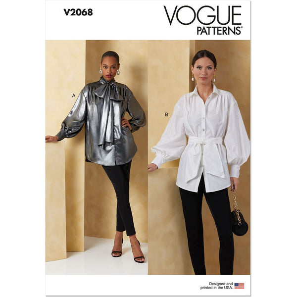 Vogue Pattern V2068 Misses' Tops and Sash 2068 - Patterns and Plains