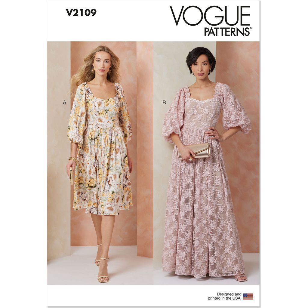 Vogue Pattern V2109 Misses' Gown in Two Lengths 2109 - Patterns and Plains