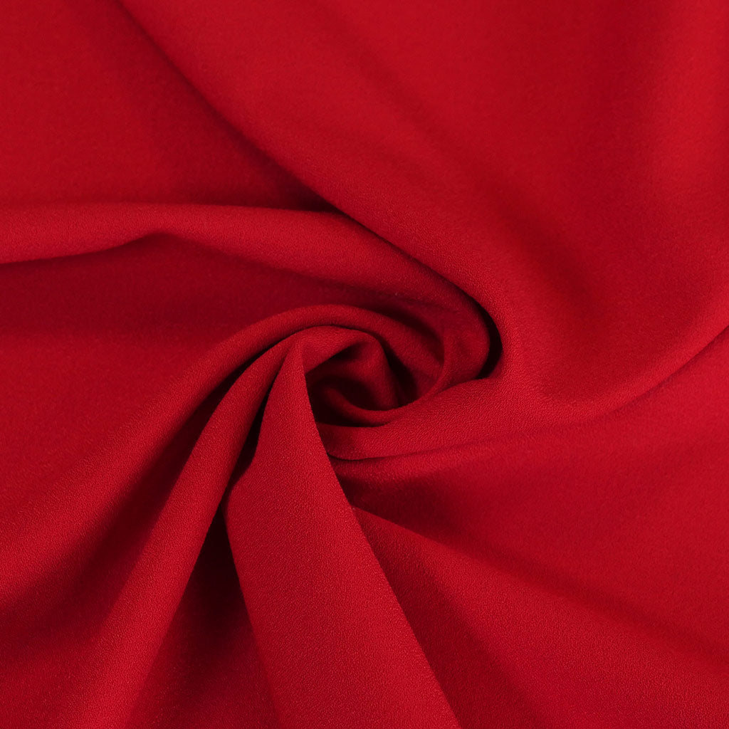 Bloomsbury - Red Crepe Stretch Woven Suiting Fabric - Patterns and Plains