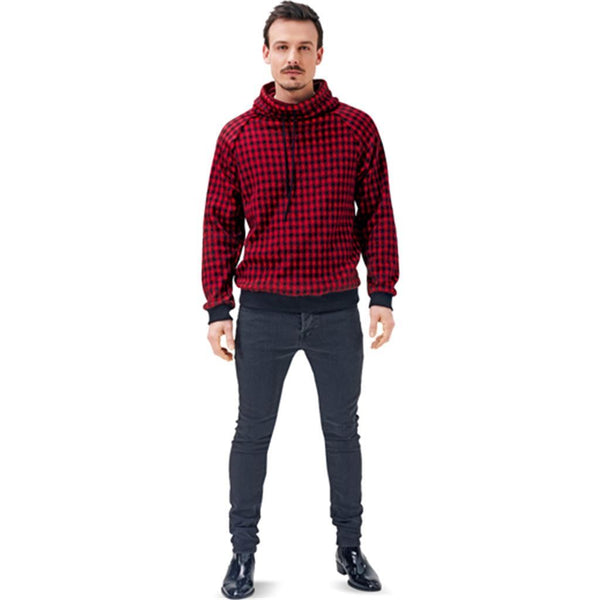 Burda B6718 Men's Pullover Hoodie Sewing Pattern 6718 - Patterns and Plains