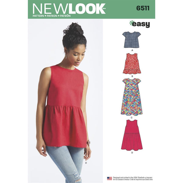 New Look Pattern 6511 Women's Tops With Length and Sleeve Variations ...