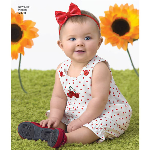 New Look Pattern 6970 Babies' Romper, Dress & Panties - Patterns and Plains