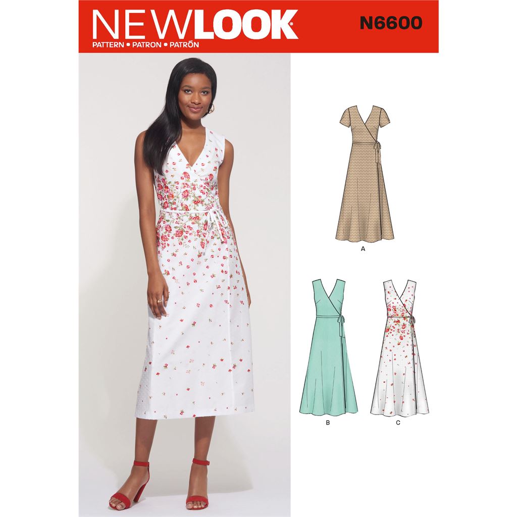 New Look Sewing Pattern N6600 Misses' Wrap Dress 6600 - Patterns and Plains