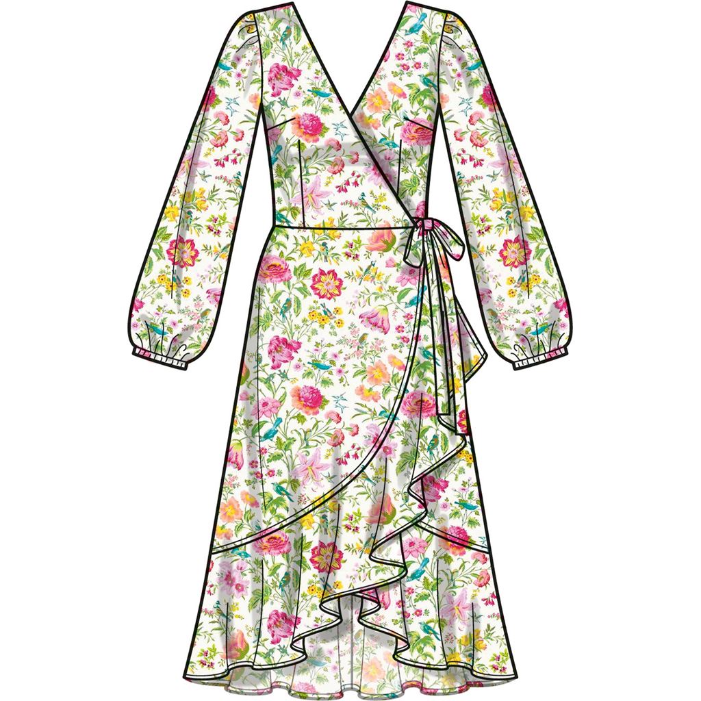 New Look Sewing Pattern N6750 Misses' Wrap Dress With Length and Sleeve ...