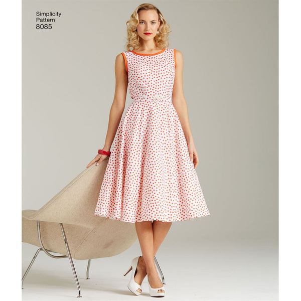 Simplicity Pattern 8085 Women's Vintage 1950's Wrap Dress in Two Lengt ...