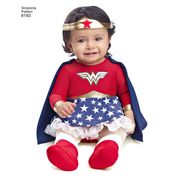 Simplicity Pattern 8193 Babies' Super Hero Costumes - Patterns and Plains