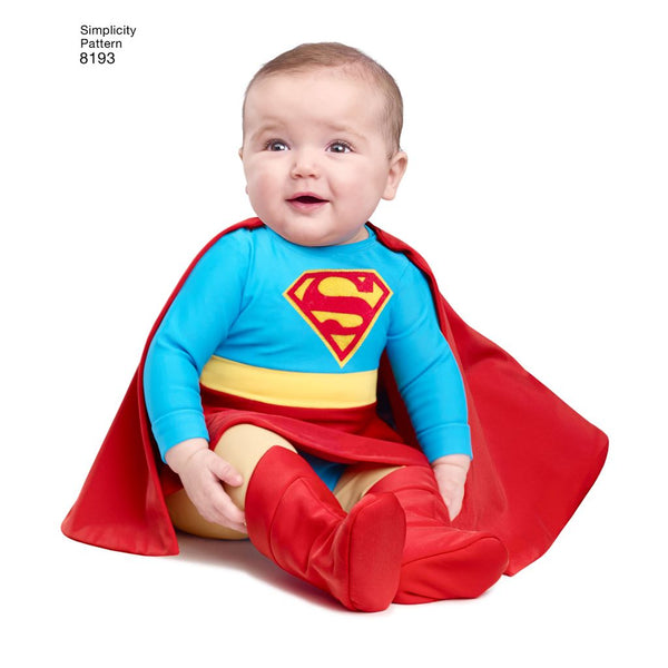 Simplicity Pattern 8193 Babies' Super Hero Costumes - Patterns and Plains