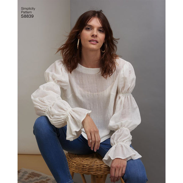 Simplicity Pattern S8839 Misses' Pullover Tunic or Tops 8839 - Patterns ...