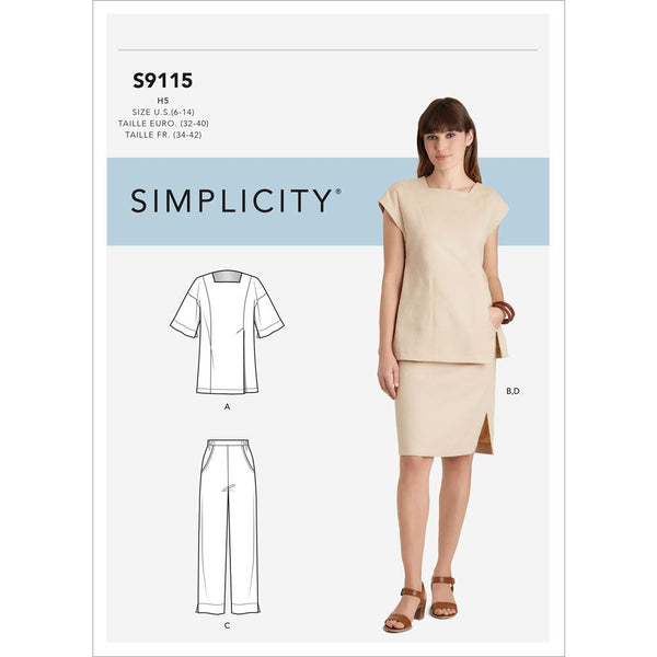 Simplicity Sewing Pattern S9115 Misses' Skirts, Pants & Tops With ...